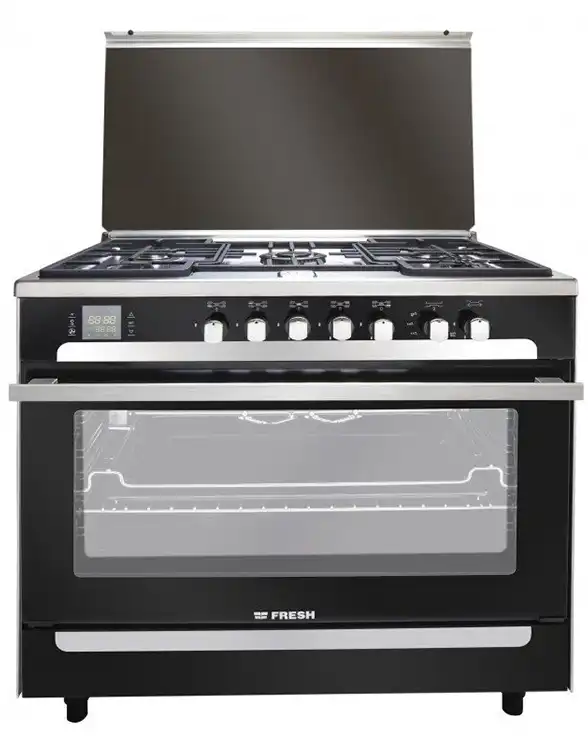 Fresh Matrix Freestanding Gas Cooker, 5 Burners, 90cm, Black - 500008420